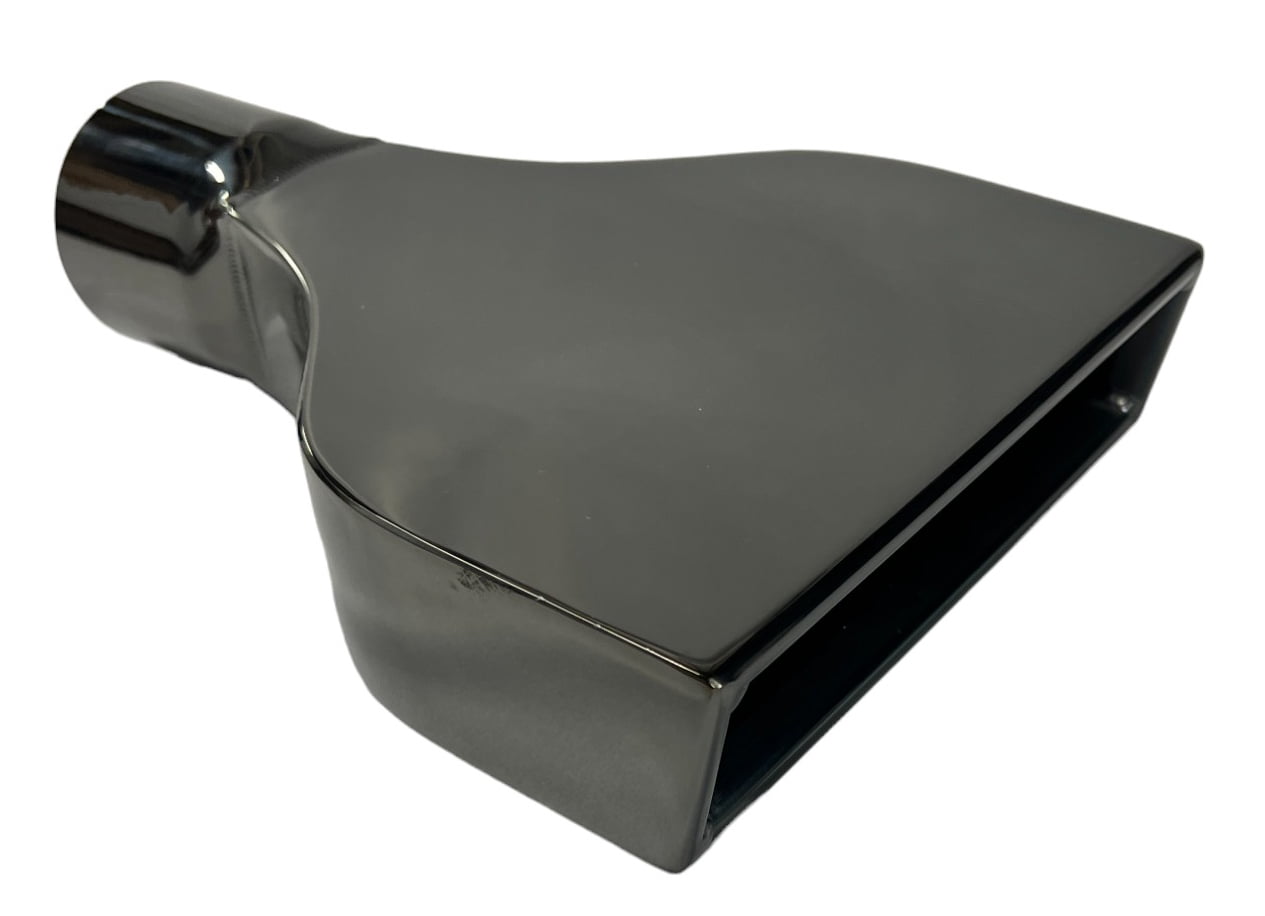 Wesdon Dual Rolled Rectangle Exhaust Tip, Black Stainless Steel, 2.50 ...