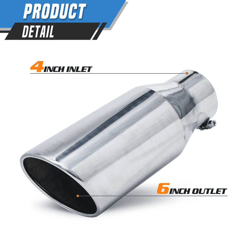 Exhaust Tip Chrome 15" Slant Tail Muffler Digonal Cut Roll Tip ...