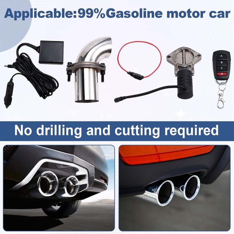Exhaust Valve Muffler Cutout Kit Electric Exhaust Cutout Pipe Valve Set ...