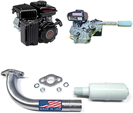 Exhaust With Muffler for: Predator 3HP 79cc from harbor freight, Mini ...