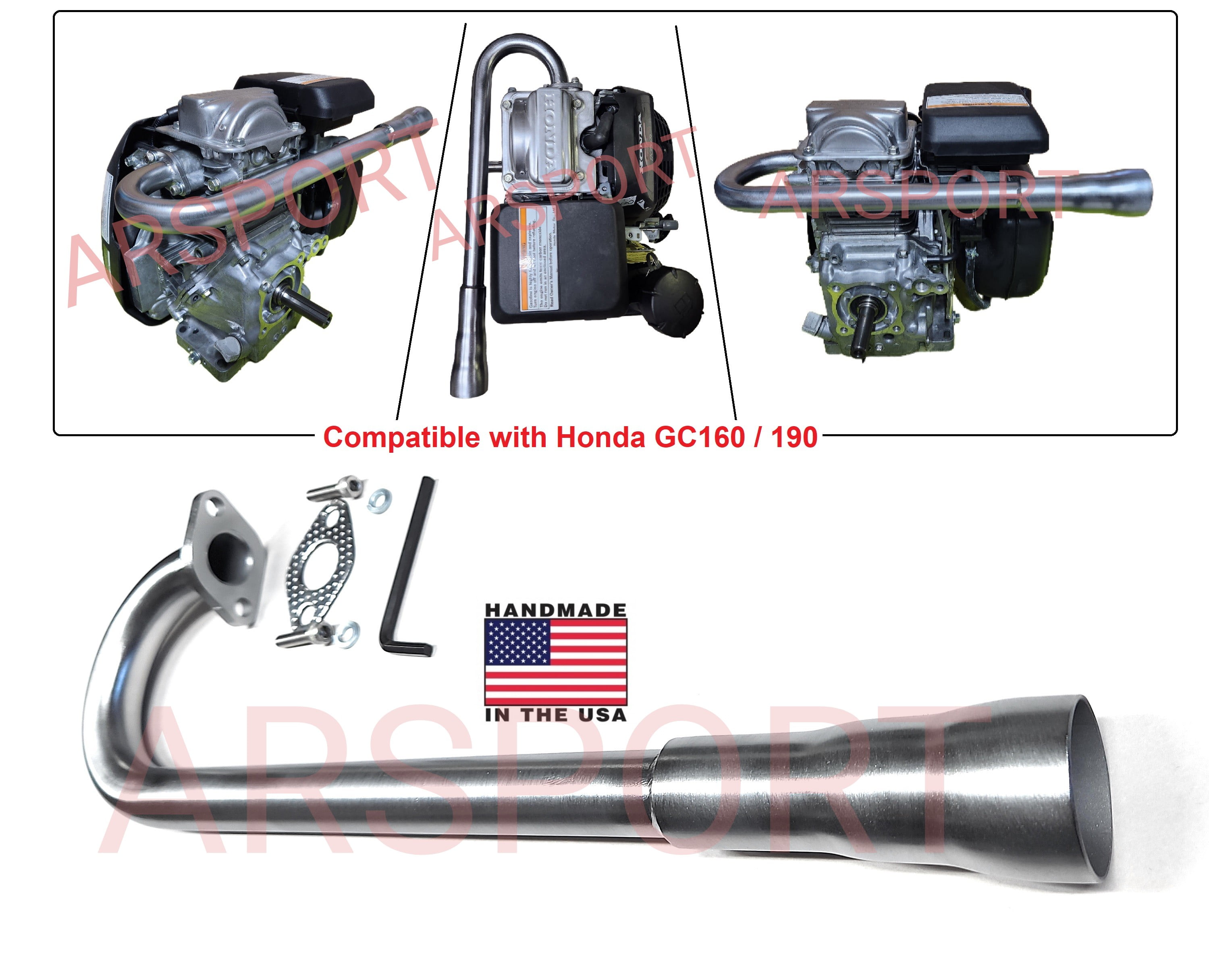 ARSPORT Exhaust Header, Compatible with Honda GC160, GC190 Engines ...