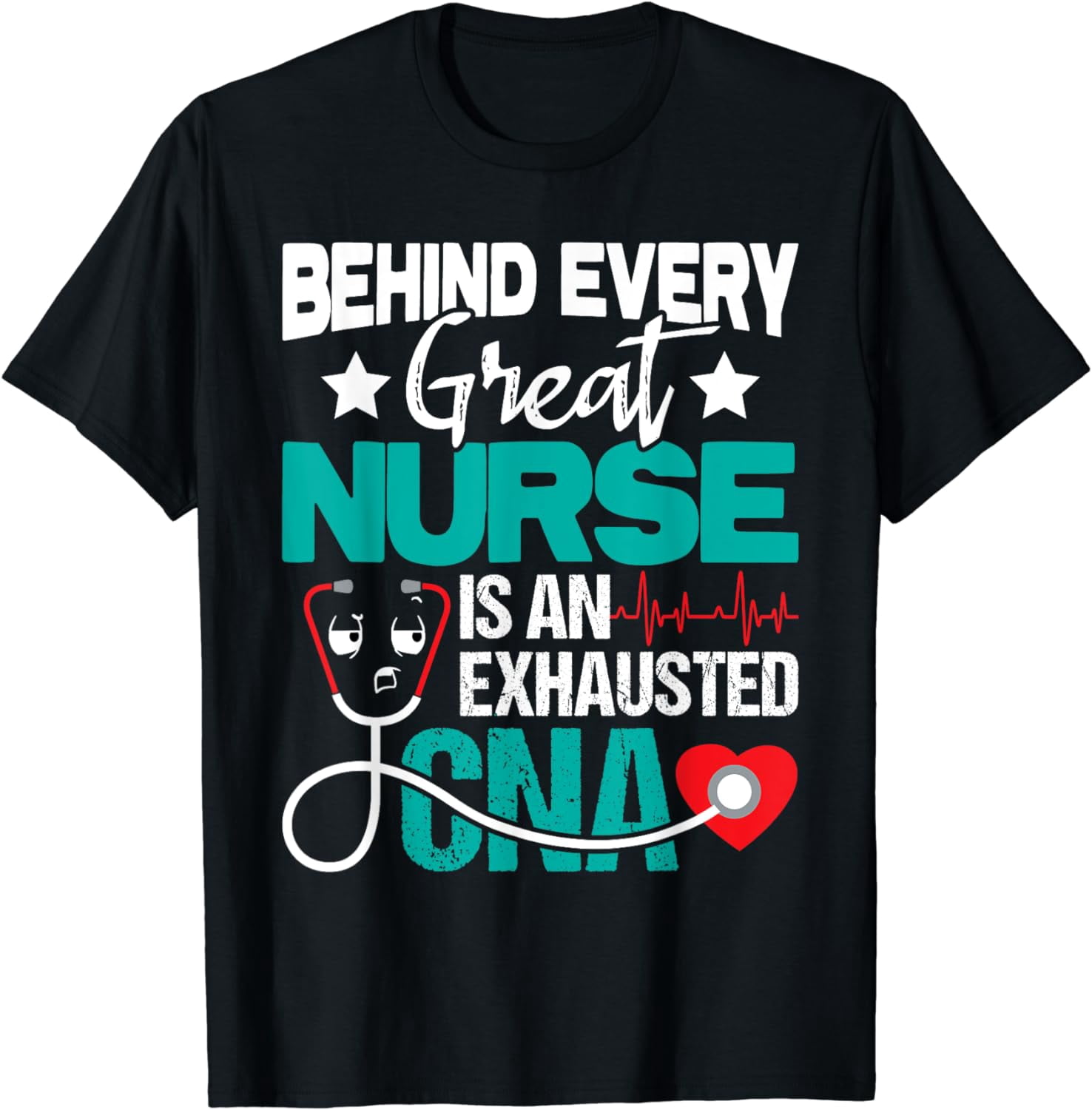Exhausted CNA - Nurse Certified Nursing Assistant Healthcare T-Shirt ...