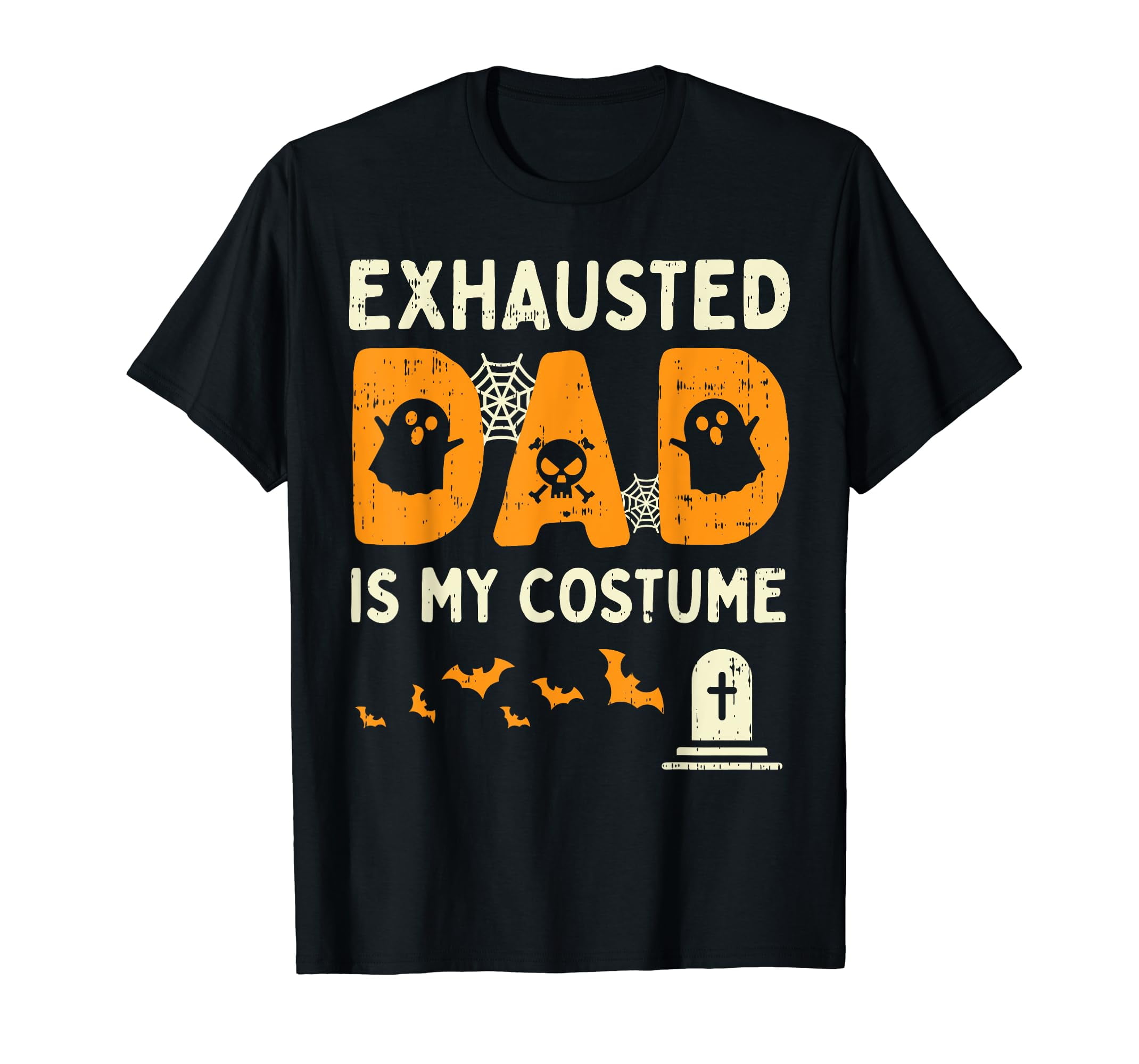 Exhausted Dad Costume Funny Matching Halloween Men Gift Short Sleeve ...