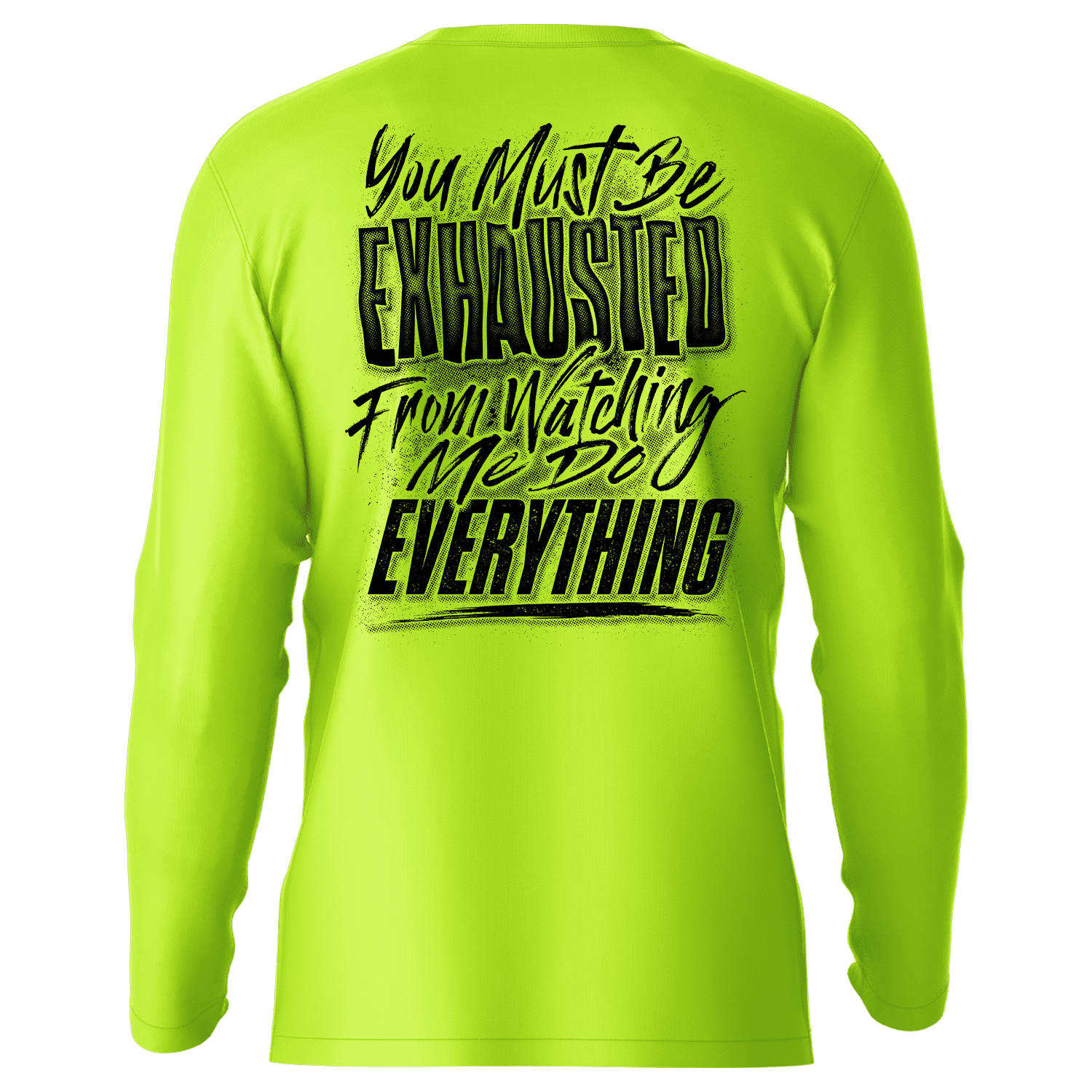Exhausted - Hi-Visibility UPF 50 Long Sleeve Sun Shirt - Walmart.com