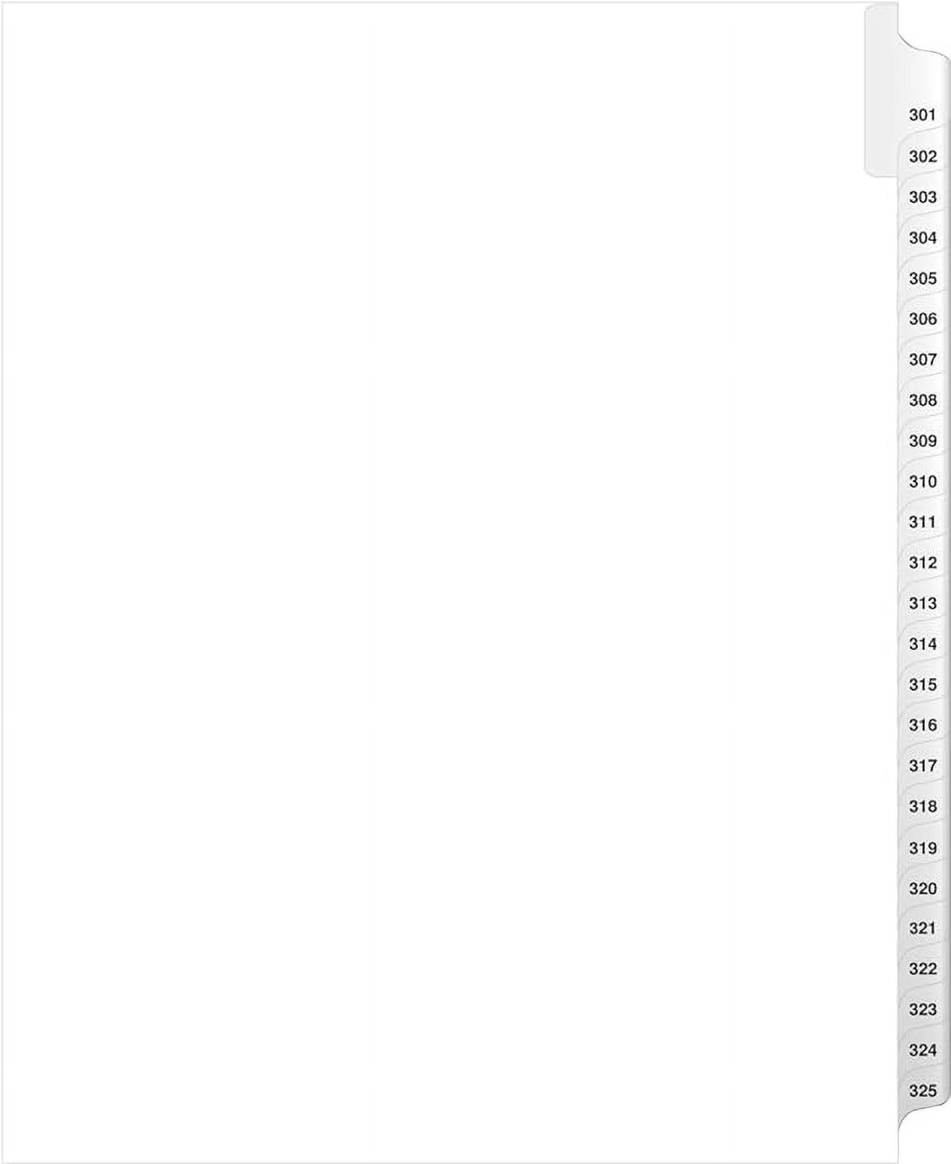 Exhibitindexes Side Collated Exhibit Tabs - Avery Style Side Tab ...