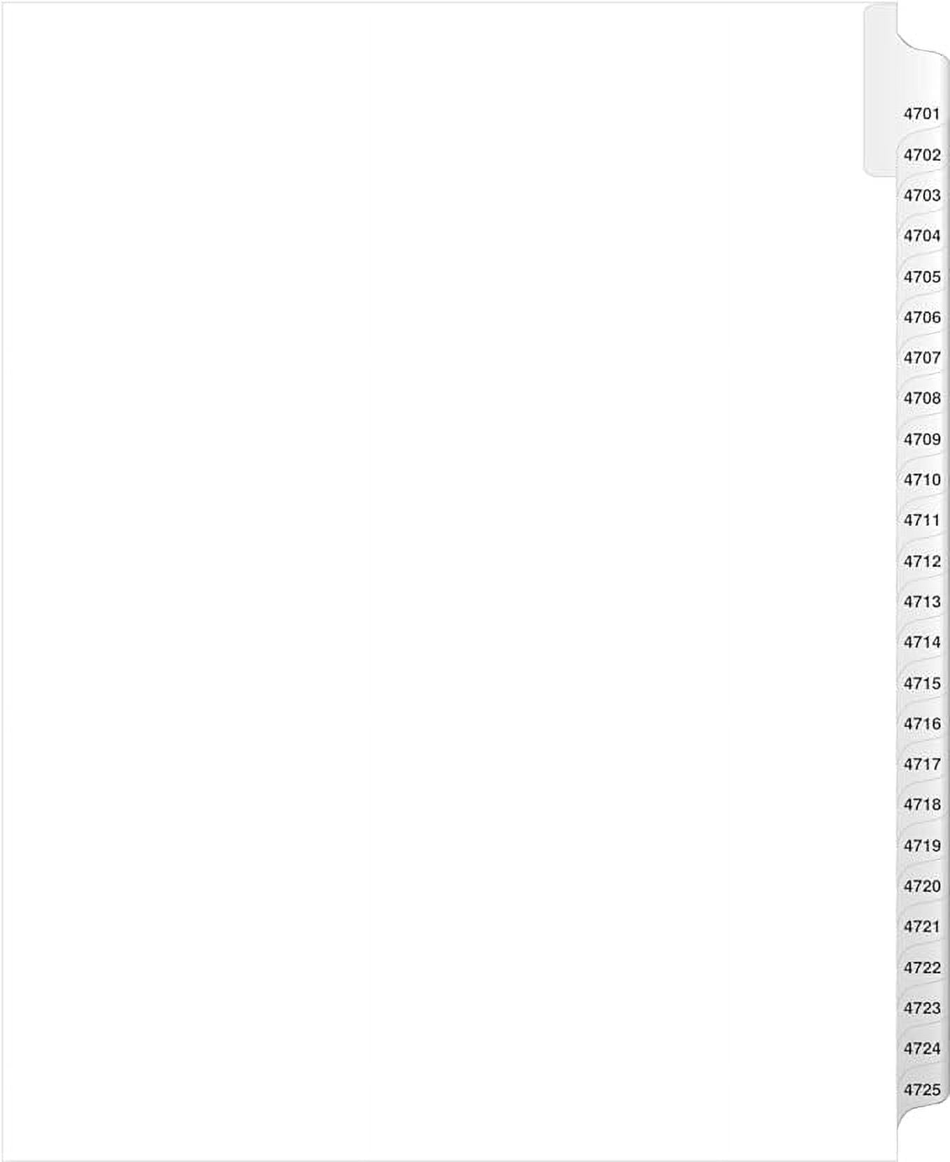 ExhibitIndexes Side Collated Exhibit Tabs, Avery Style, Letter Size ...