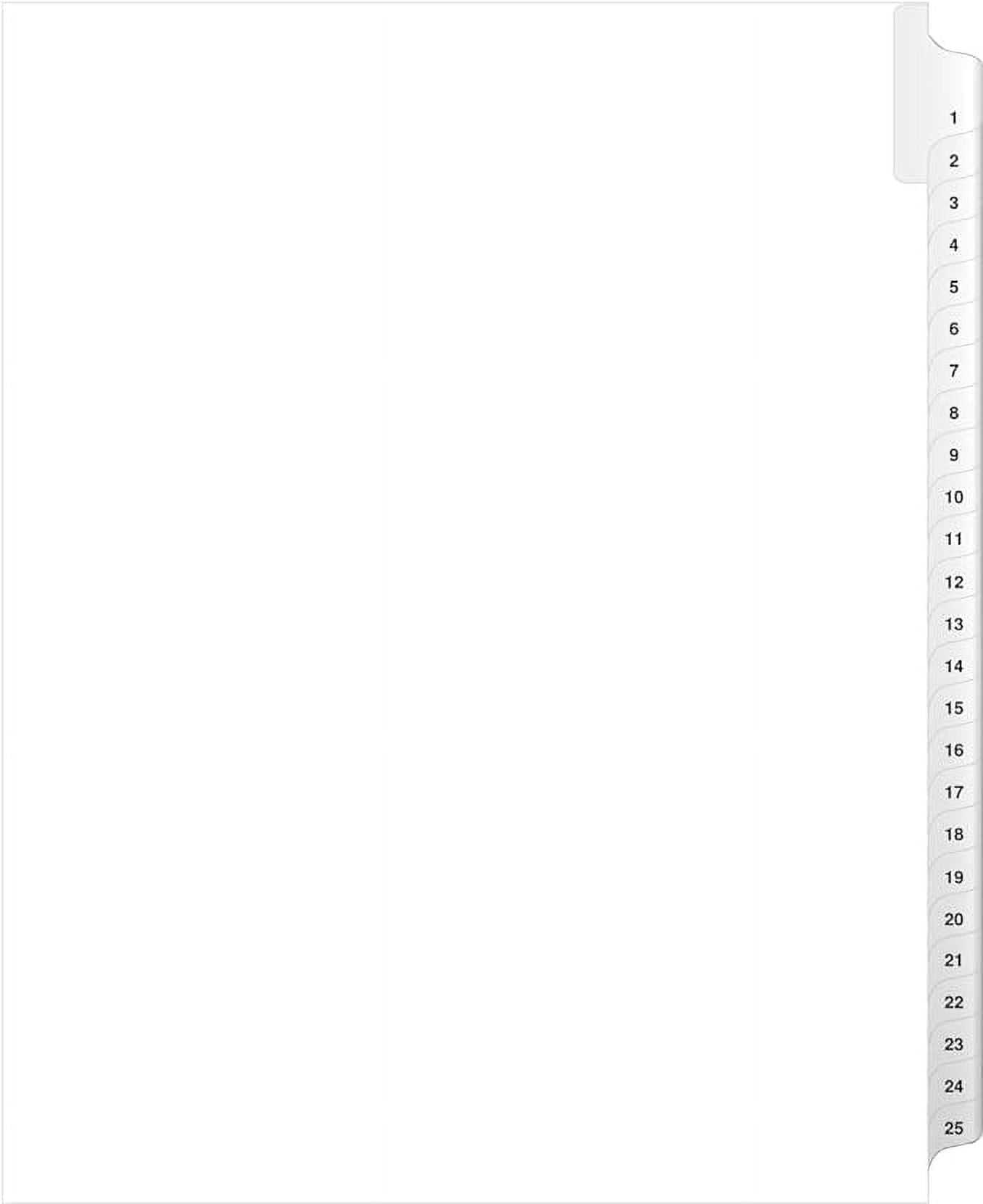 ExhibitIndexes Side Collated Exhibit Tabs, Avery Style, Letter Size, 1 ...