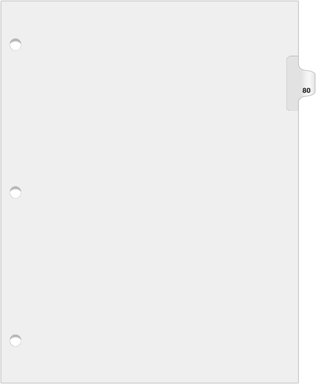 Exhibitindexes® Side Number Tabs - 3 Hole Punched for Standard Ring ...