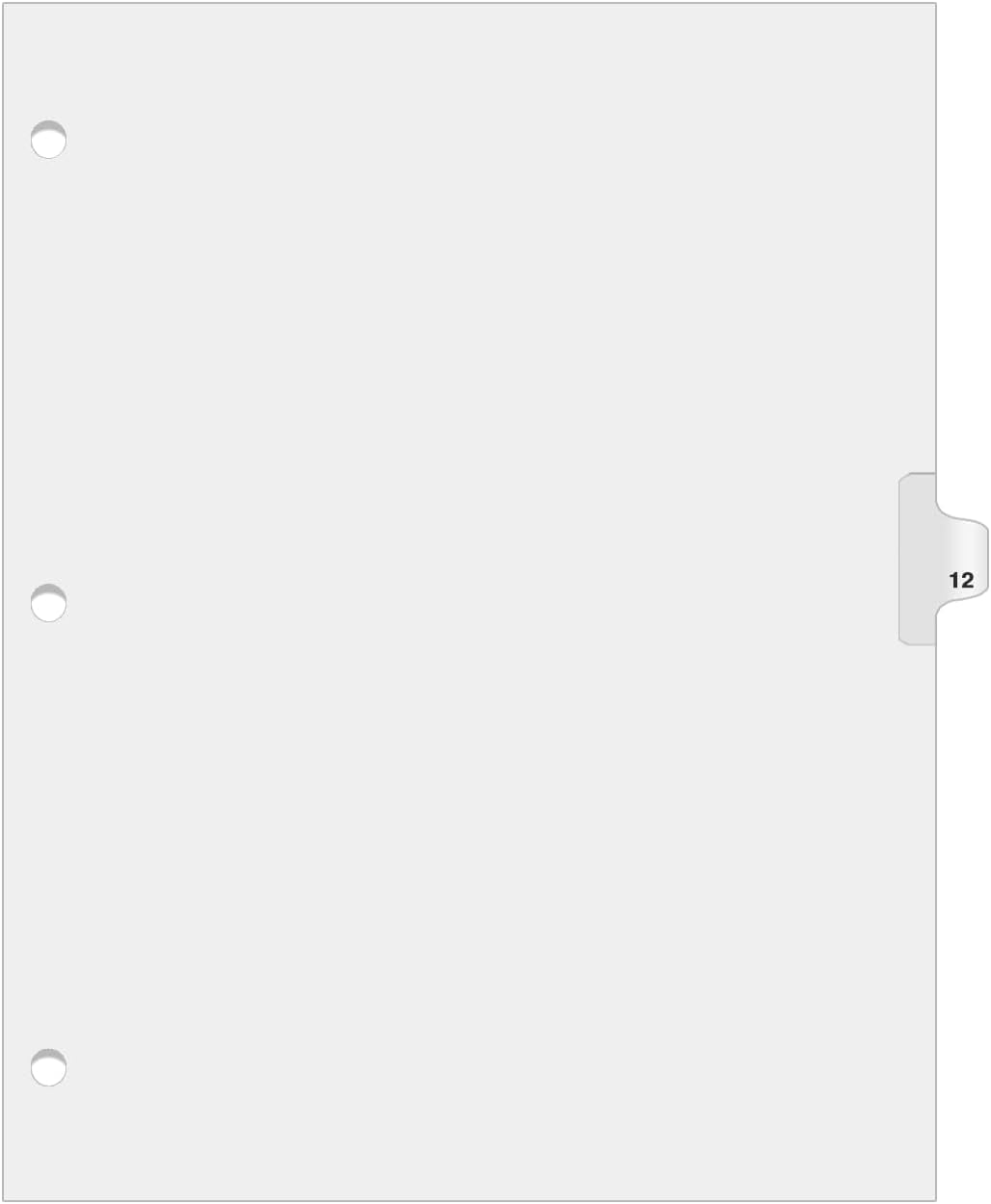 Exhibitindexes® Side Number Tabs - 3 Hole Punched for Standard Ring ...