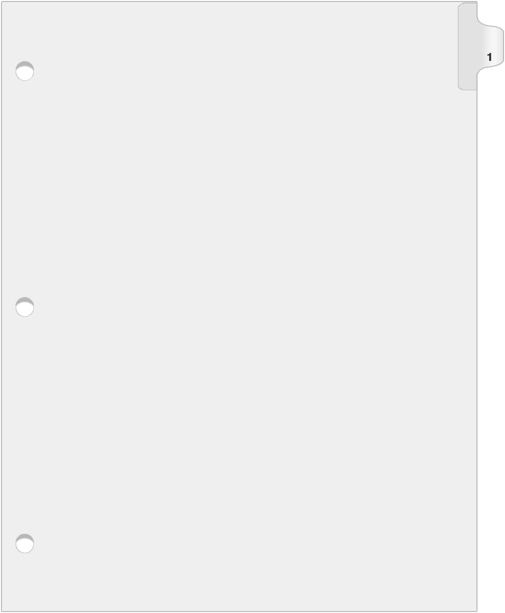 Exhibitindexes® Side Number Tabs - 3 Hole Punched for Standard Ring ...