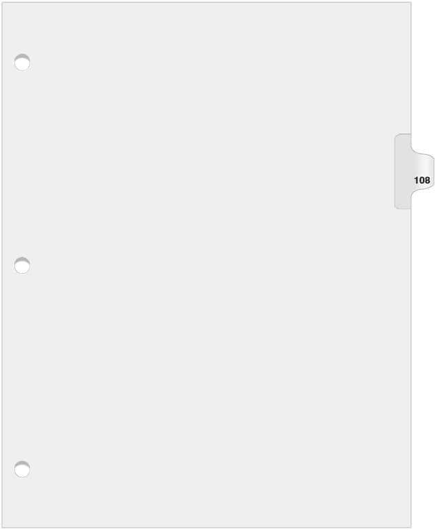 Exhibitindexes® Side Number Tabs - 3 Hole Punched for Standard Ring ...