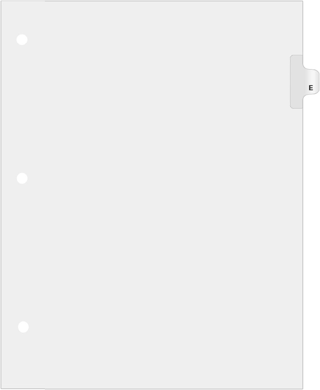 Exhibitindexes® Single Letter Side Tabs - 3 Hole Punched for Standard ...