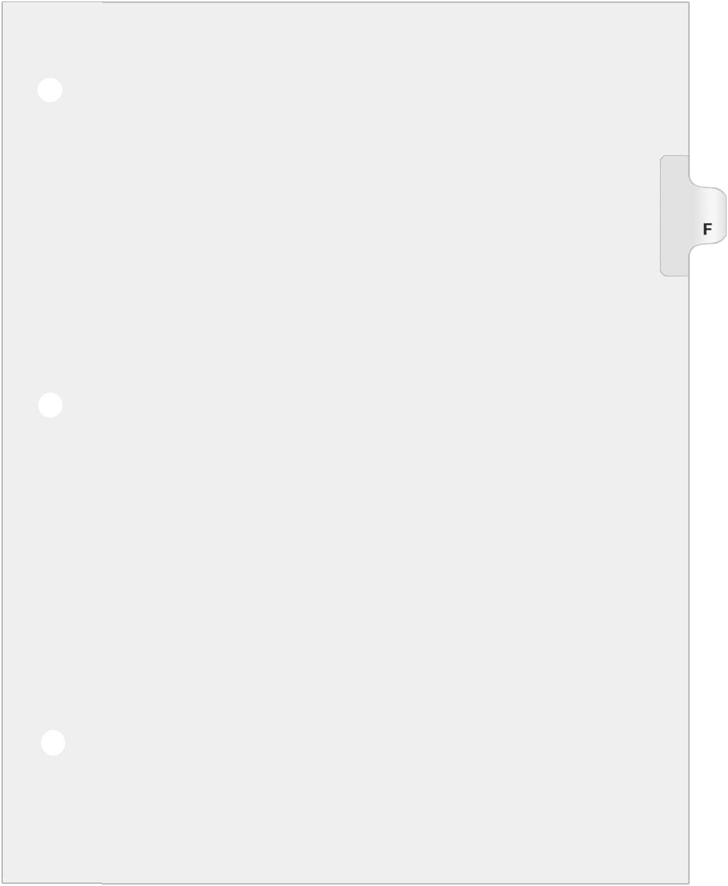 Exhibitindexes® Single Letter Side Tabs - 3 Hole Punched for Standard ...