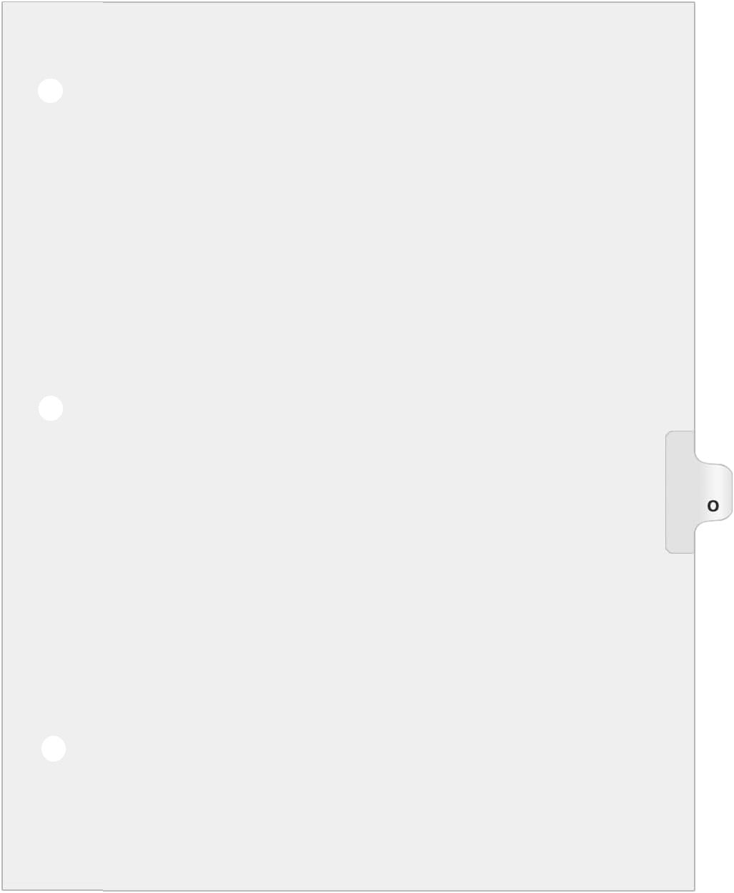 Exhibitindexes® Single Letter Side Tabs - 3 Hole Punched for Standard ...