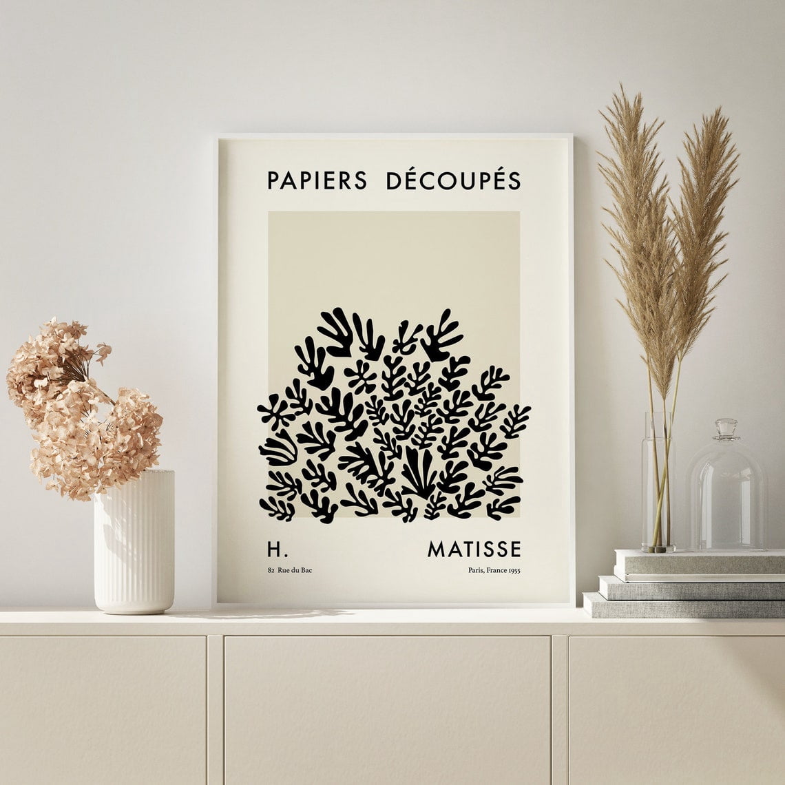 Exhibition Poster Paper Cut Outs Art Neutral Wall Black And White ...