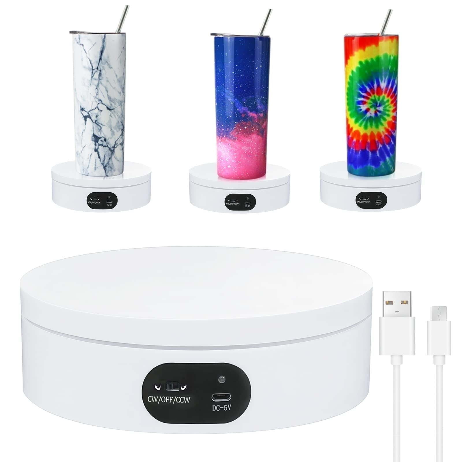 Exhibition Stand for Sublimation Tumbler, 36° Automatic Mute Rotating ...