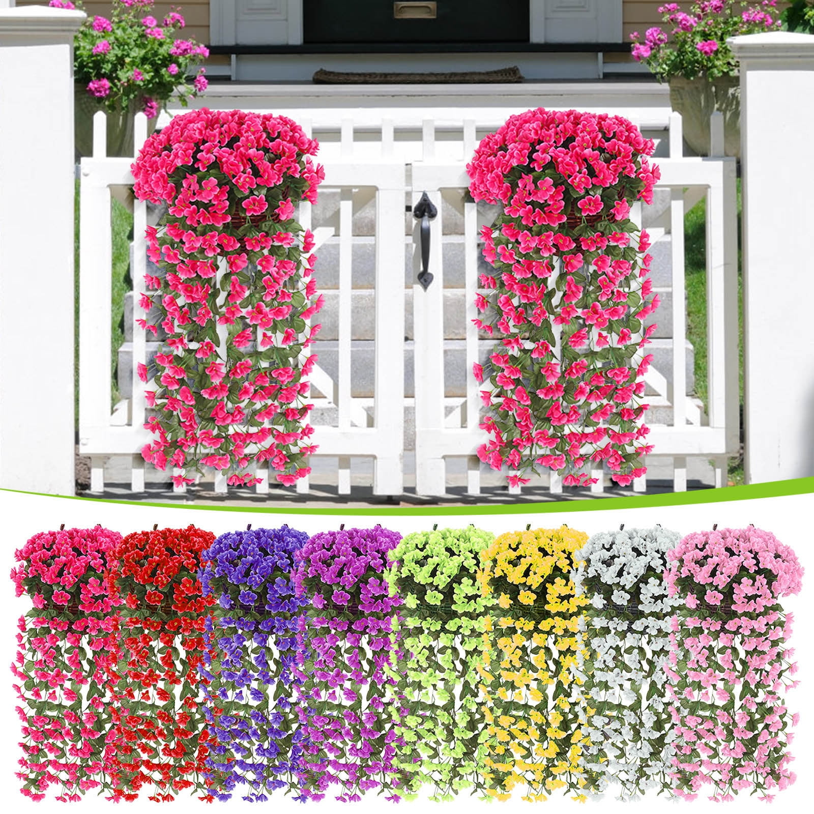 Exhoden Artificial Hanging Orchid Bunch, Artificial Violet Flower ...