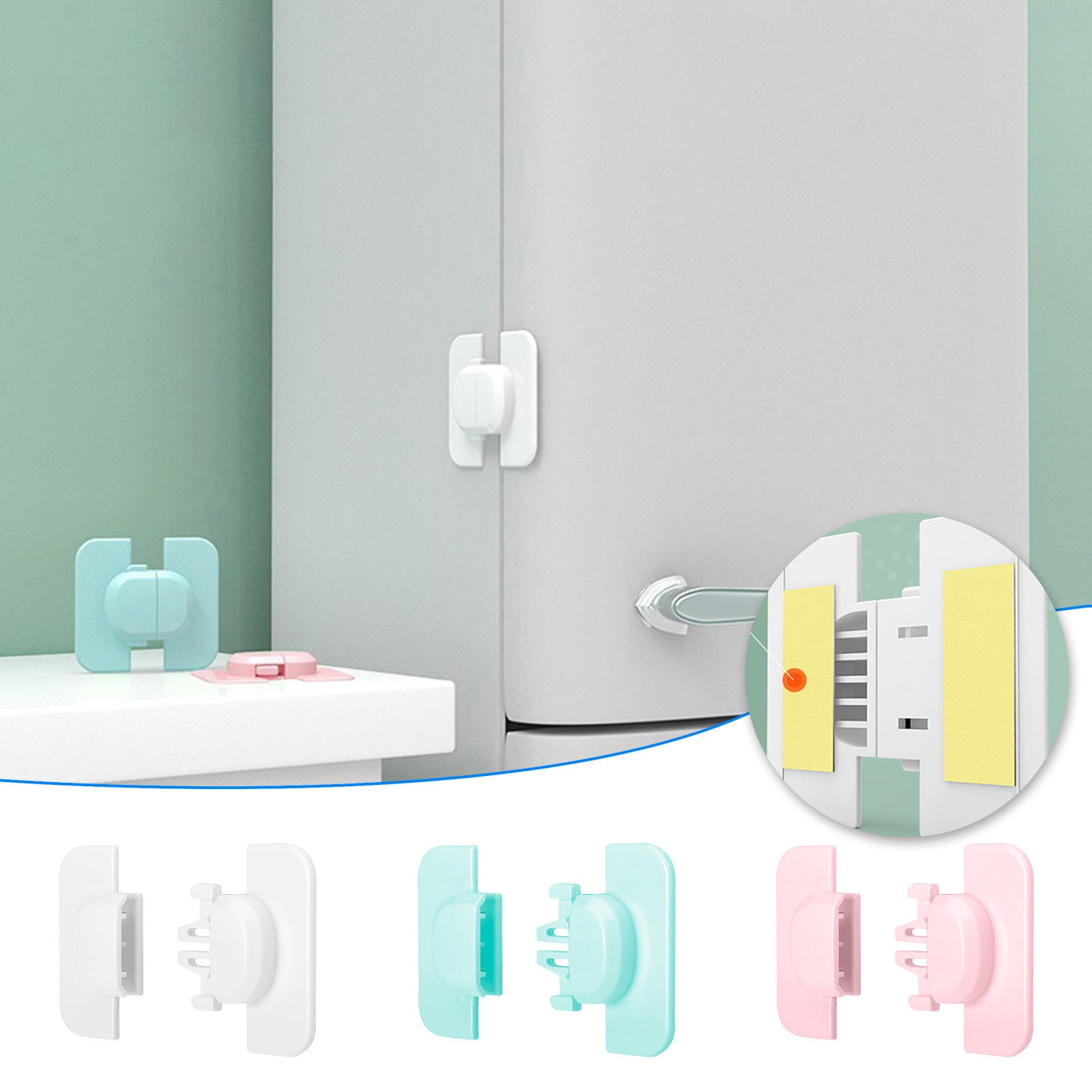 Exhoden Baby Proof Cabinet Locks, Self-Adhesive Fridge Lock Latch ...