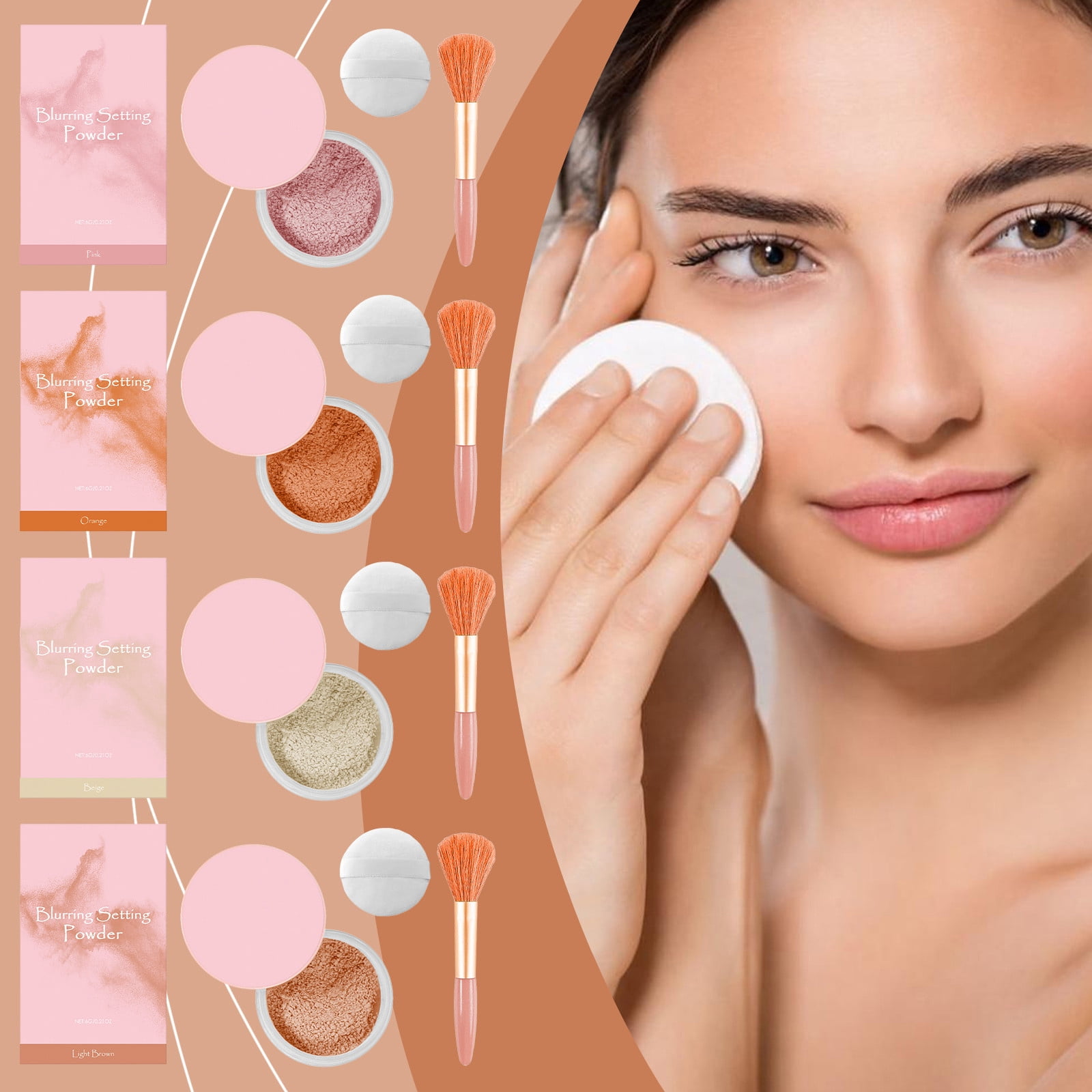 Exhoden Beauty Pink Setting Powder, Beauty Blurring Setting Powder ...