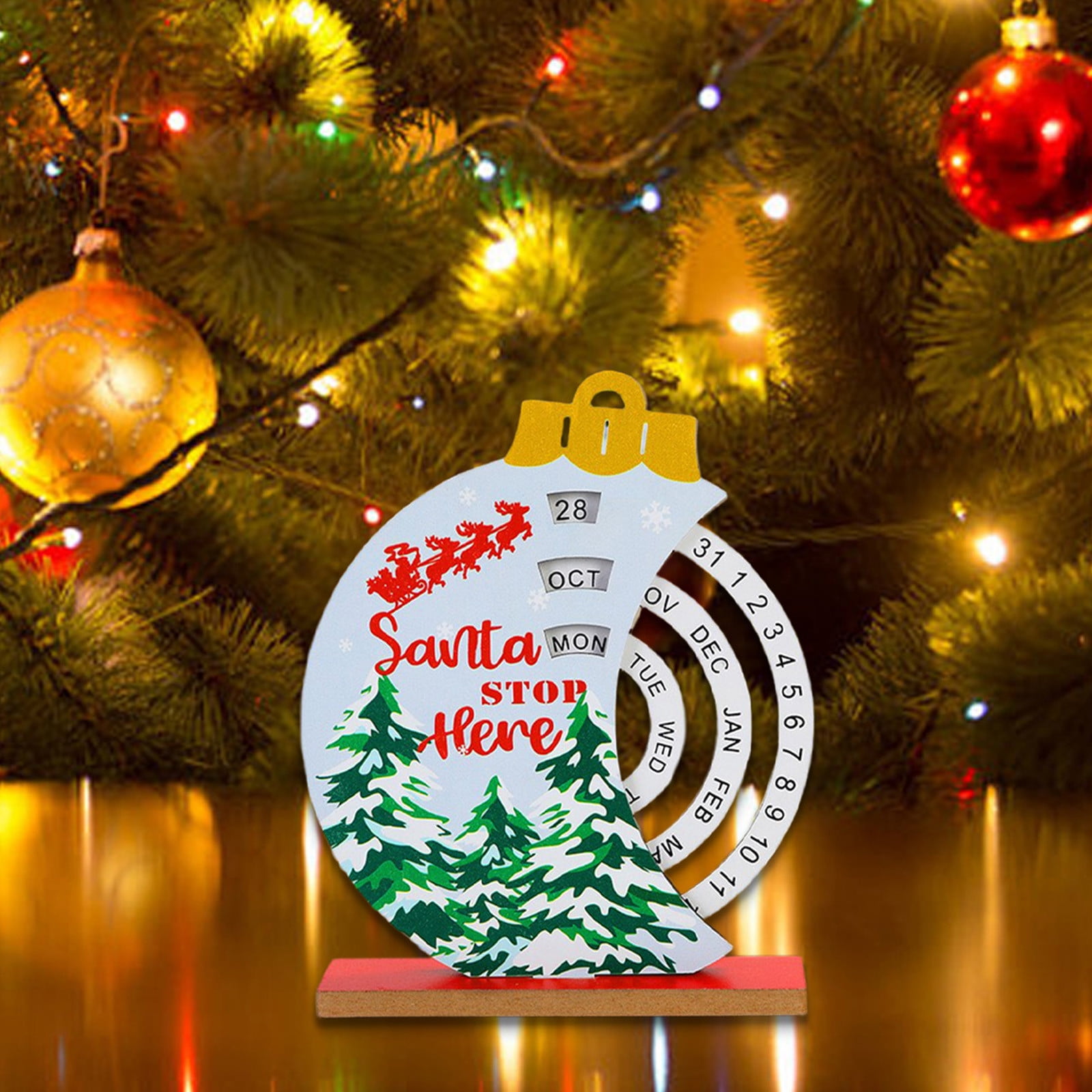 Exhoden Christmas Manual Calendar Ornaments, Wooden Christmas Countdown ...