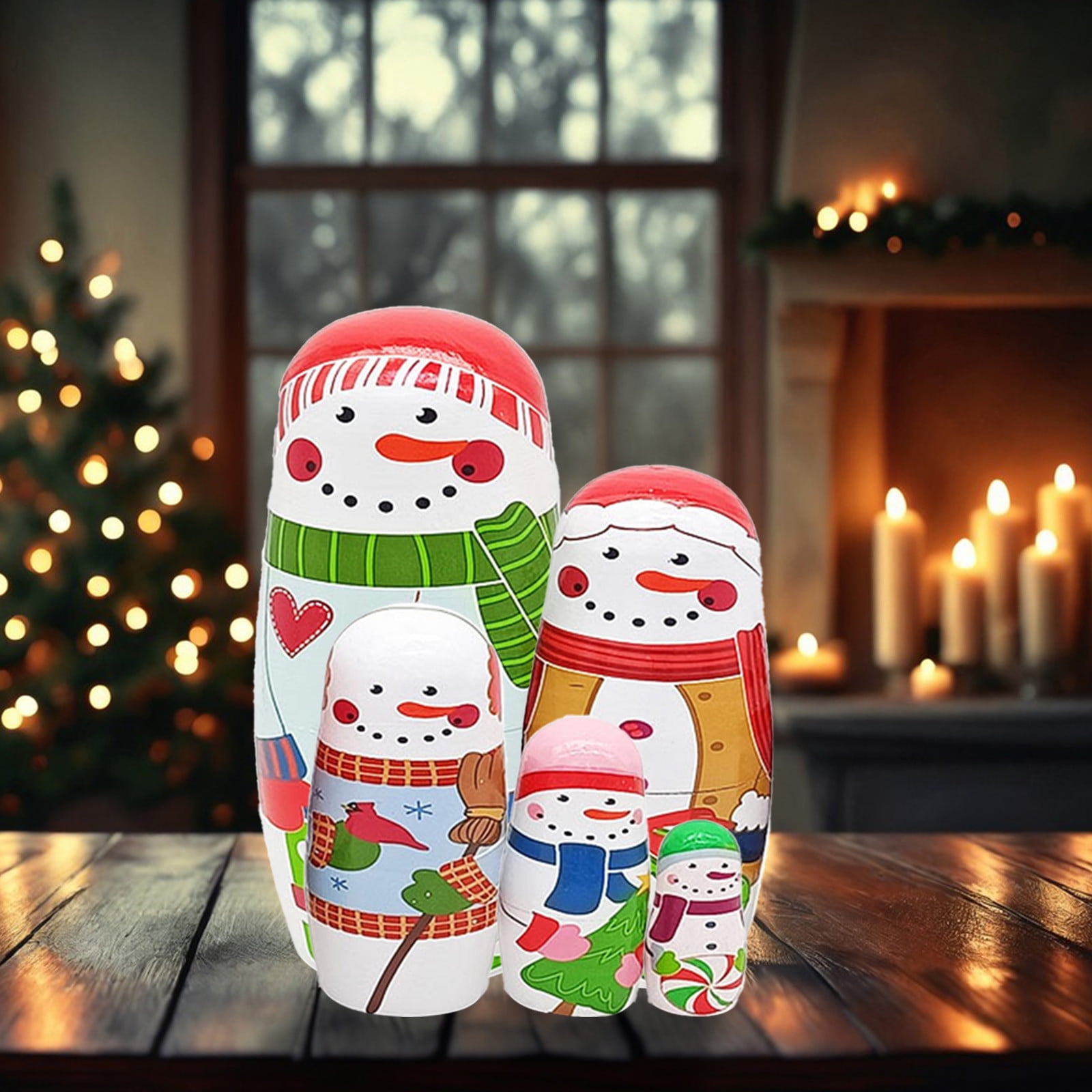 Exhoden Christmas Nesting Dolls, Beautiful Handmade Wooden Russian ...