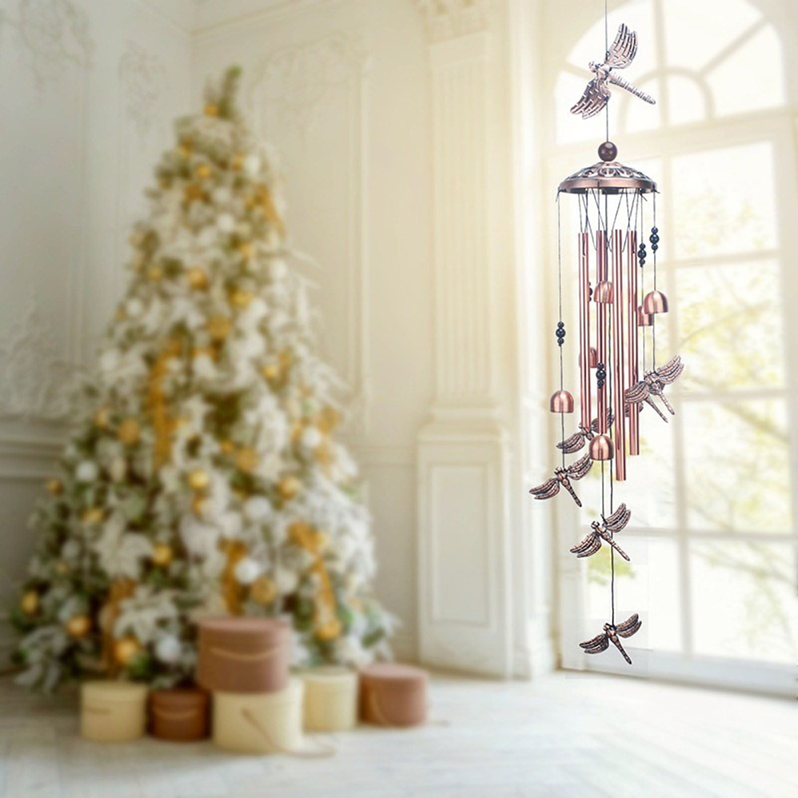 Exhoden Electroplated Brass Metal Pipe Bells Wind Chimes Odonata ...