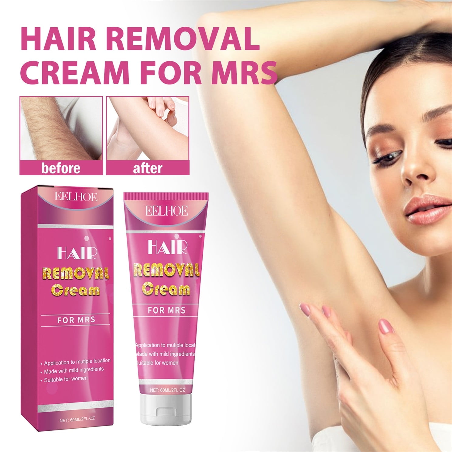 Exhoden Hair Removal Cream，Hair Removal Cream For Men Hair Removal Cream For Women-60ml ...