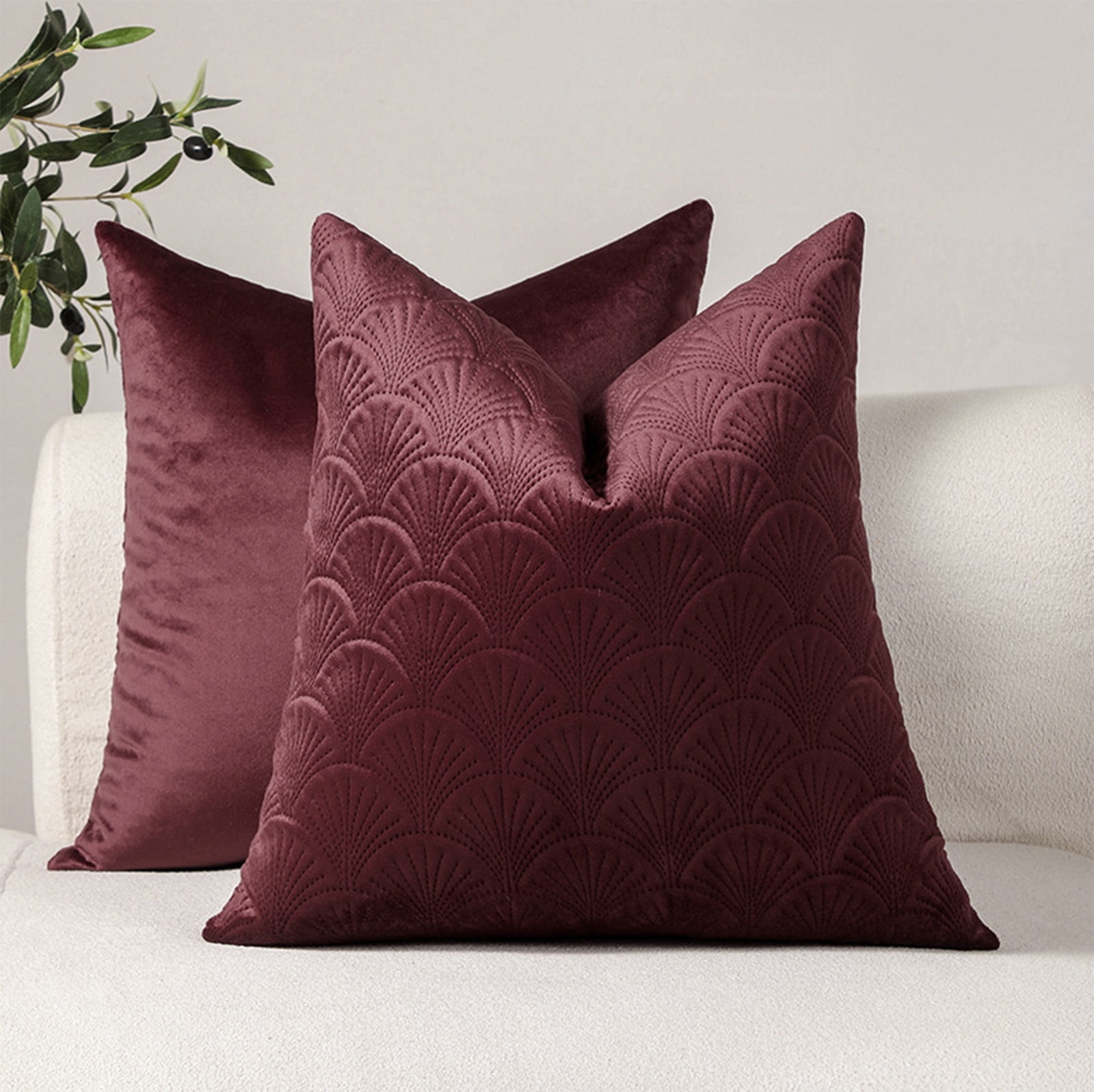 Exhoden New Velvet Retro Embossed Pillow Double-sided Different Pattern ...