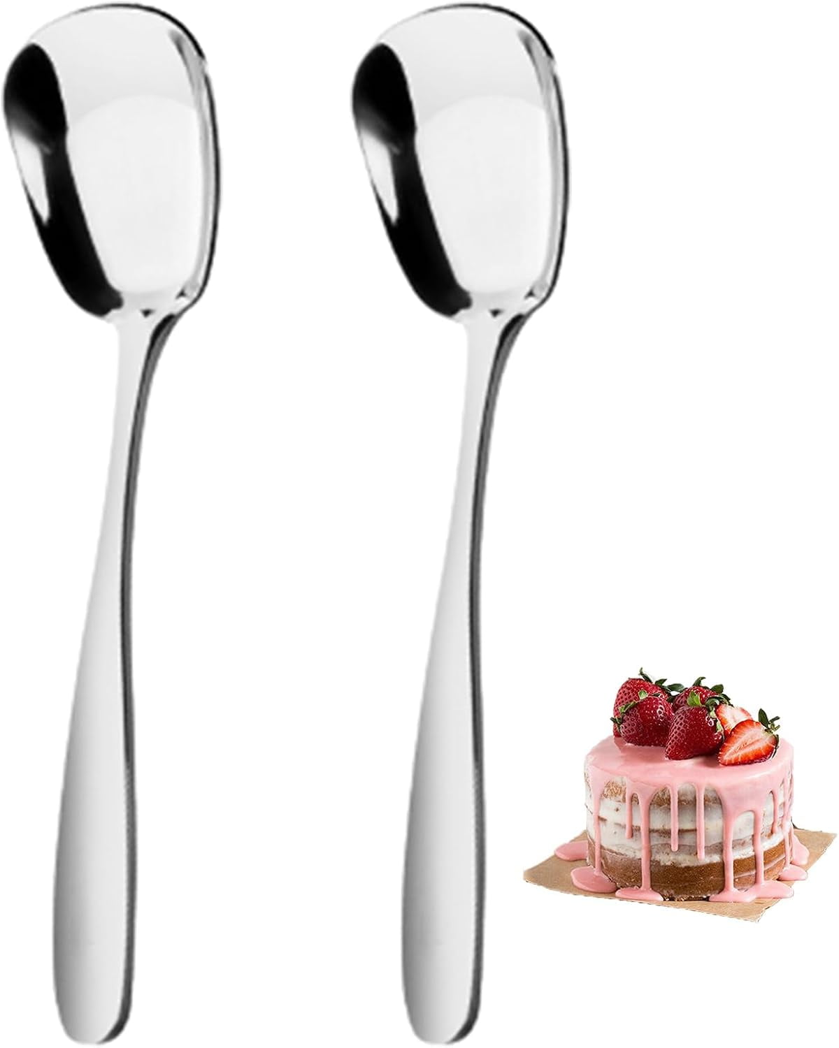 Exhoden Square Head Stainless Steel Spoons,Square Head Stainless Steel ...