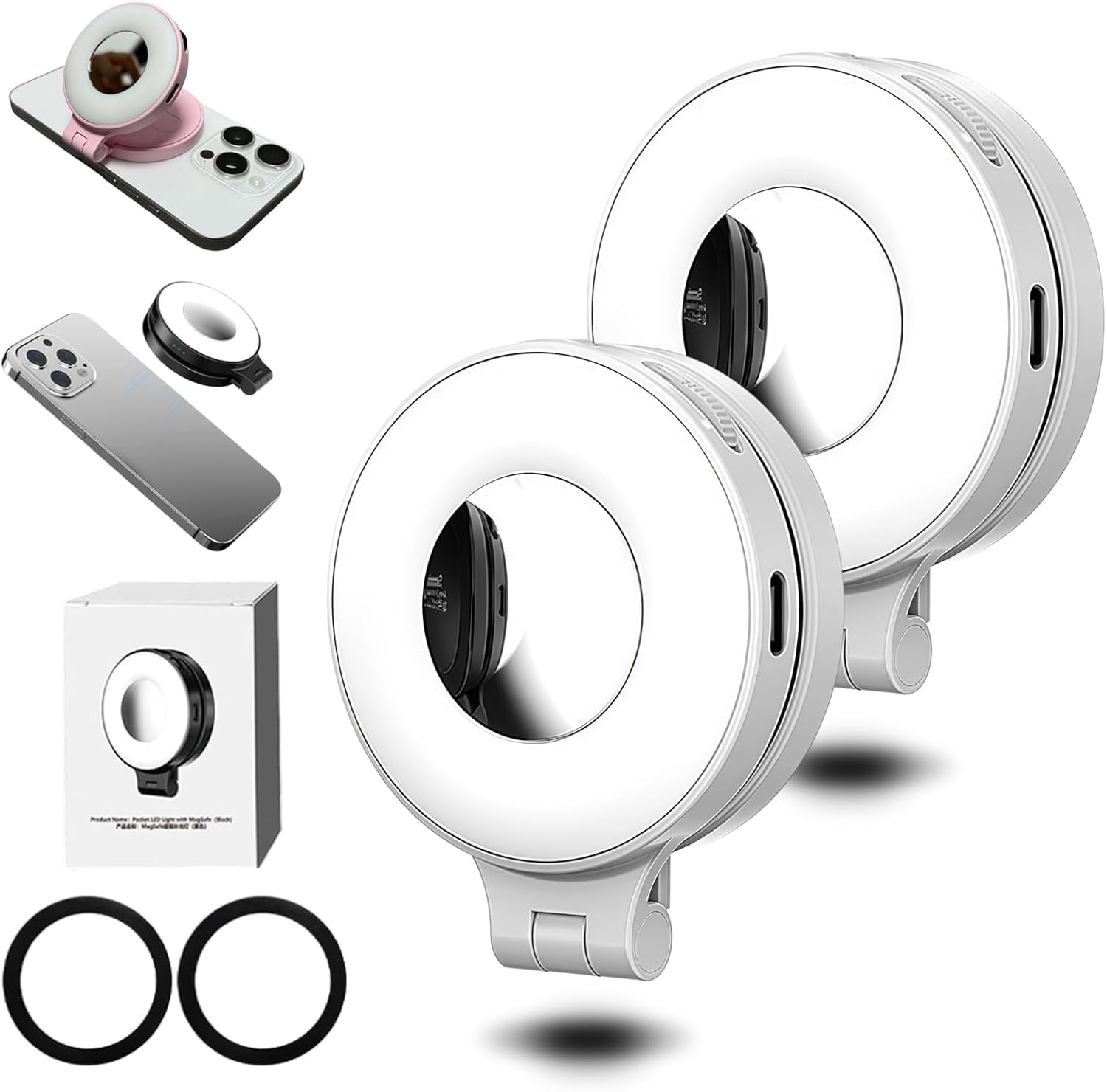 Exihibit 3-in-1 Magnetic Beauty Selfie Light for Phones, 360° Foldable ...