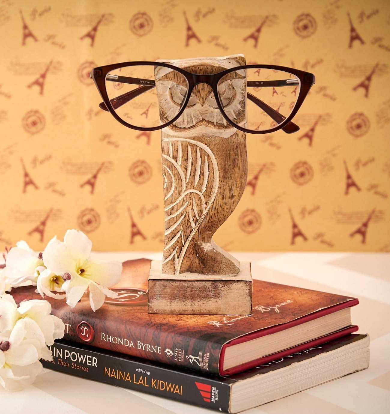 Eximious India Owl Wooden Glasses Holder Stand Reading Nightstand ...
