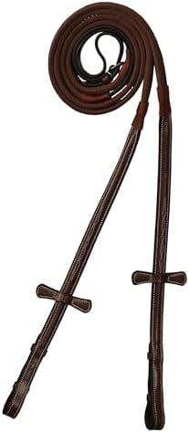 Exion 5/8" (16mm) Designer Stitched Raised Leather Rubber Reins ...