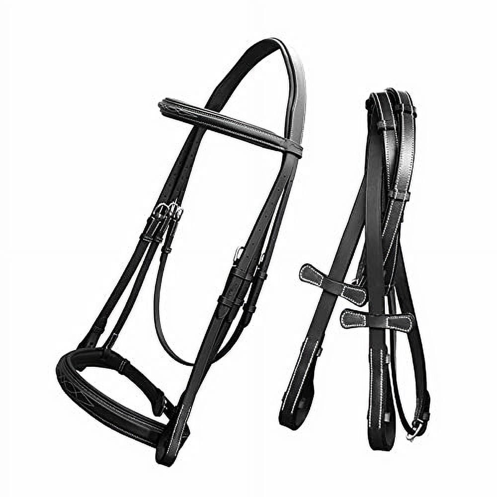 Exion Horse Hunter Bridle with Leather Rubber Lined Reins with Hand ...