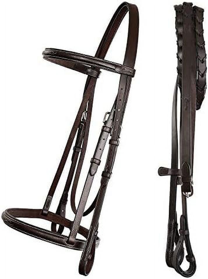 Exion Hunter Bridle with Laced Reins– Fancy Stitched English Snaffle ...