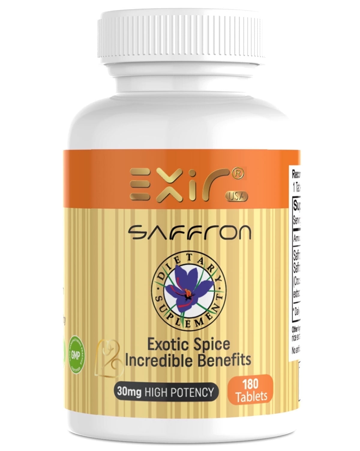 Exir Saffron Supplement - Vitamins A, C, B-6, B-12, Antioxidant, Mood ...