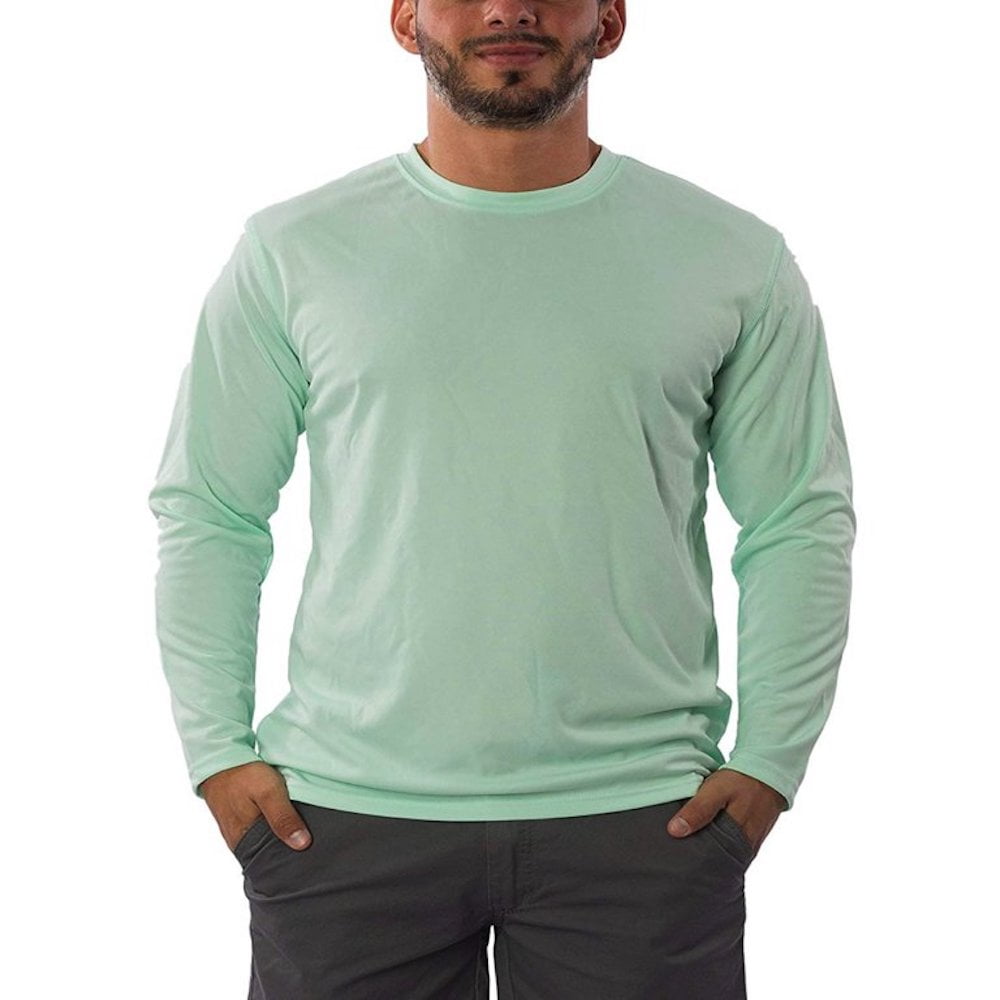 Exist Mens Sun Shirt Dri Fit Performance Shirts Long Sleeve 40 UPF Sun ...