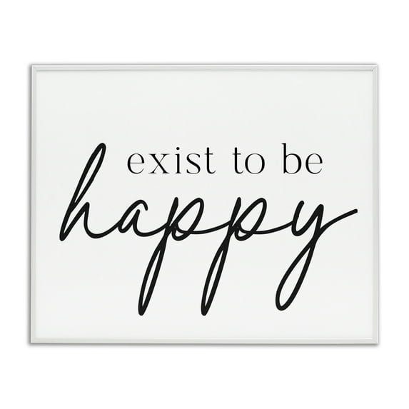 Exist To Be Happy White Framed Giclee Art, design by Lettered and Lined ...