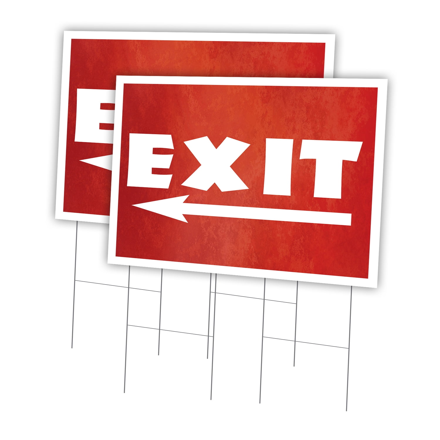 Exit 2 Pack Of 24" x 36" Yard Sign & Stake | Advertise Your Business ...
