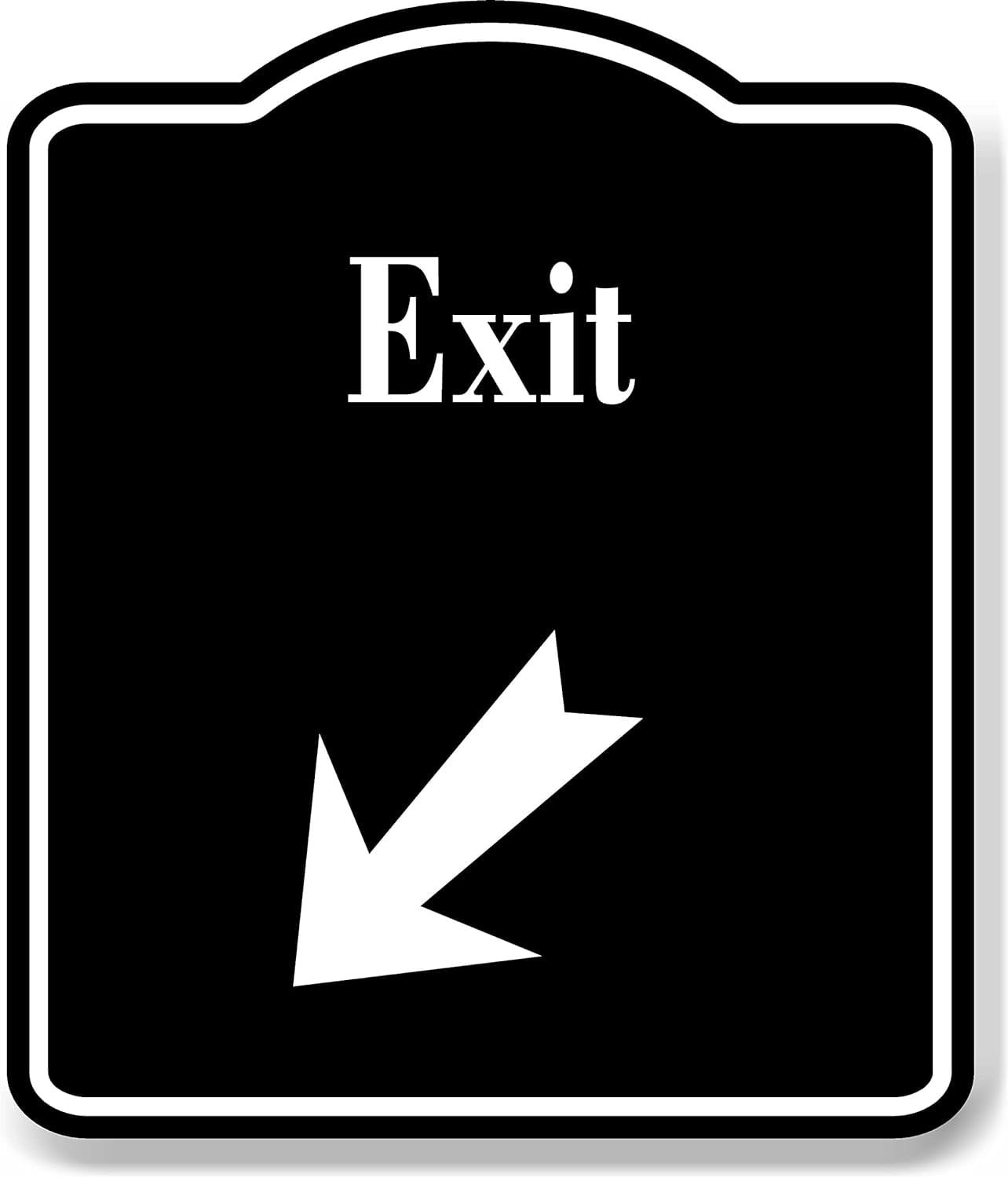 Exit 45 Degree Down Left Arrow BLACK Aluminum Composite Sign, 20"24 ...
