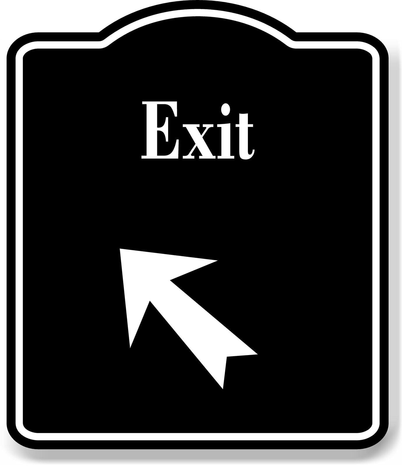 Exit 45 Degree Up Left Arrow BLACK Aluminum Composite Sign, 8.5"x10 ...