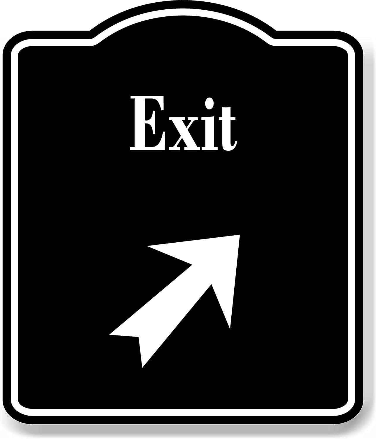 Exit 45 Degree Up Right Arrow BLACK Aluminum Composite Sign - Walmart.com