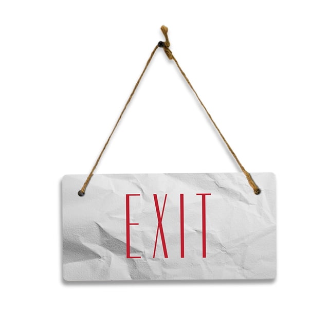Exit 5" x 10" Hanging Wall or Door Sign | Rustic Twine | Signs for Home ...
