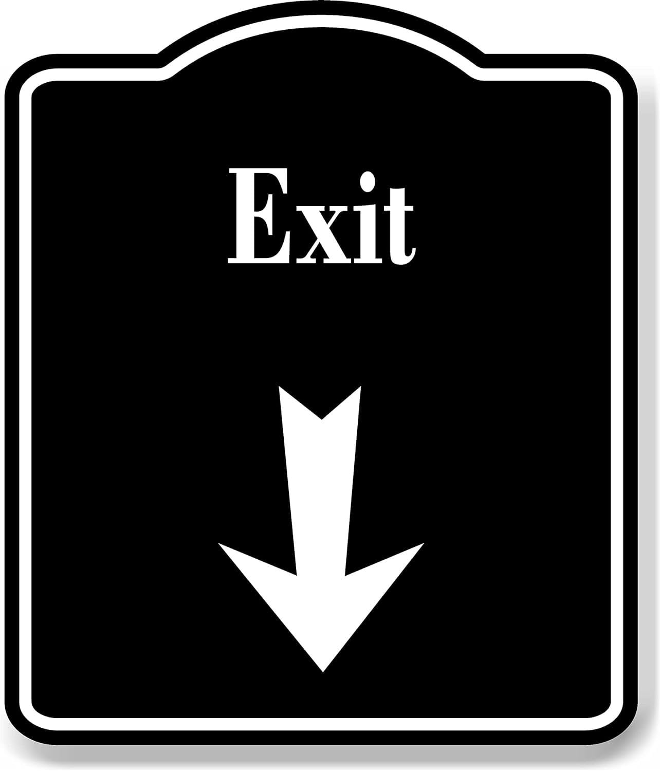 Exit Down Arrow BLACK Aluminum Composite Sign, 8.5"x10" - Walmart.com