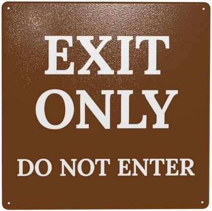 Exit Only Do Not Enter Warning Sign, Rules Security Metal Signs for ...