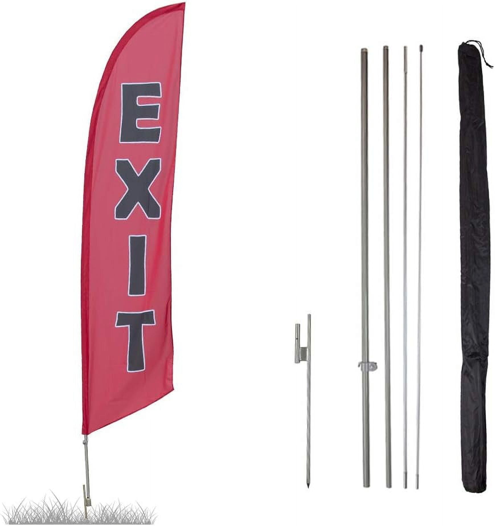 Exit Flag Kits - 13.5ft Flag Complete Pole Set with Ground Stake ...