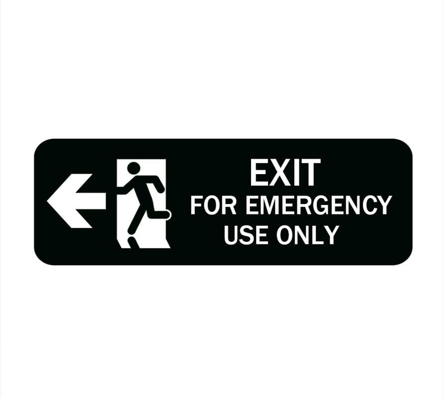 Exit For Emergency Use Only Sign, 10 X 3 Inch Acrylic Plastic Sign With ...