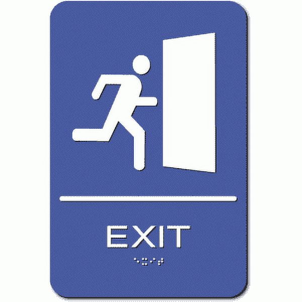 Exit Graphic Sign - Styrene-Blue / White(2 Units) - Walmart.com