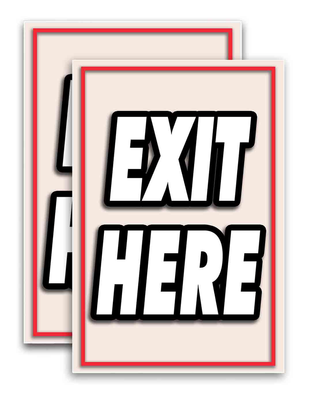 Exit Here (24" X 36") Vinyl Decal Only (Pack of 2) |Sign|Sticker|Poster ...