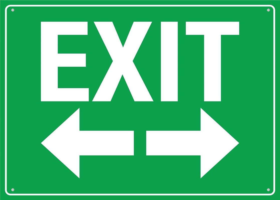 Exit Left Right Arrow Sign 12”X8” Metal Signs Aluminum Sign Pre-Drilled ...
