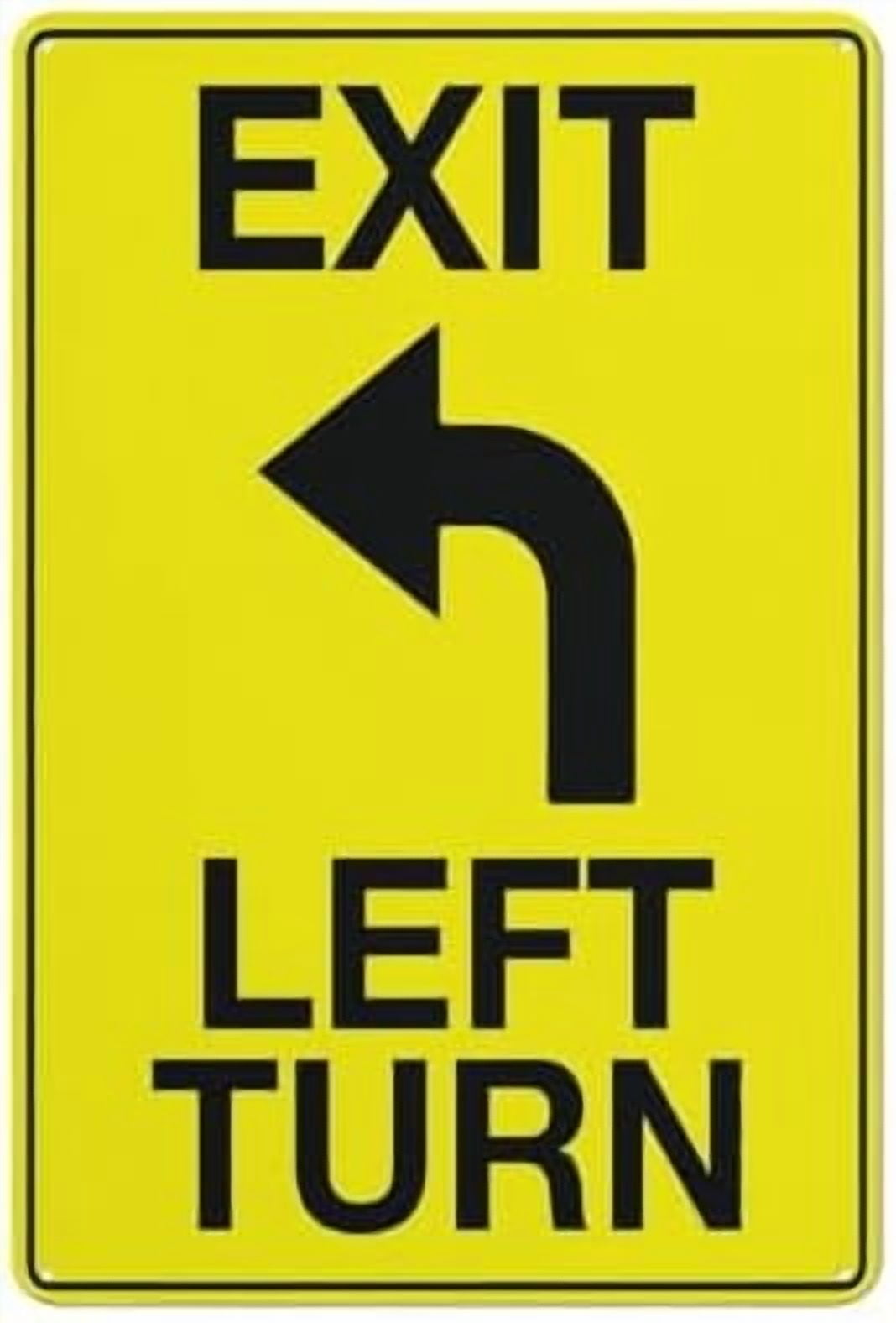 Exit Left Turn Sign Signs Outdoor, Uv Printed Aluminum 12 X 8 In ...